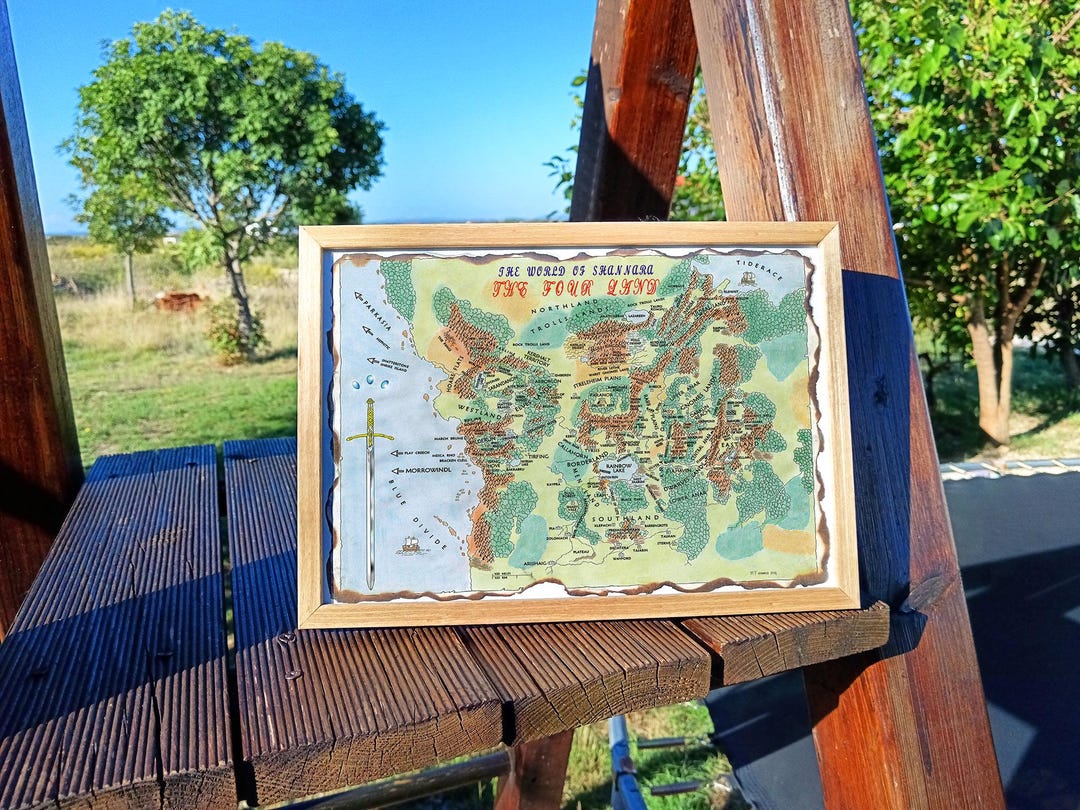 Shannara World, the Four Lands Color Map, Bookish Gift, Fantasy Wall ...
