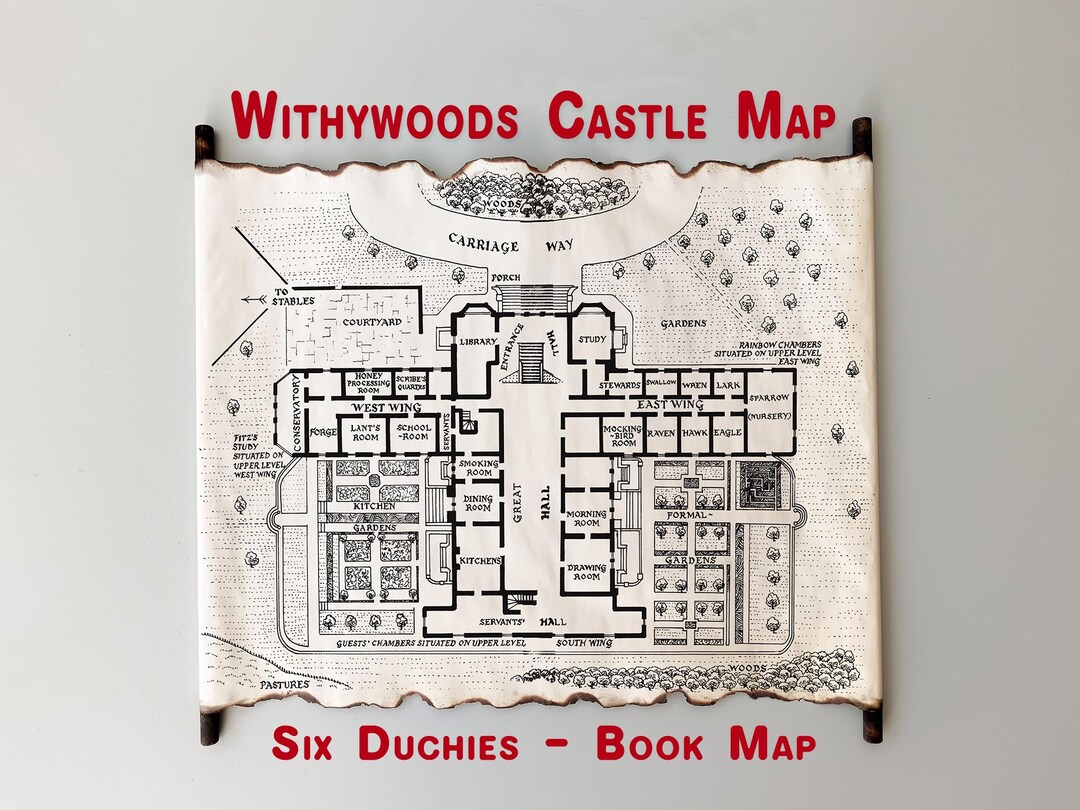 Withywoods Castle Map Scroll: Fitz and the Fool Trilogy Handmade Print ...