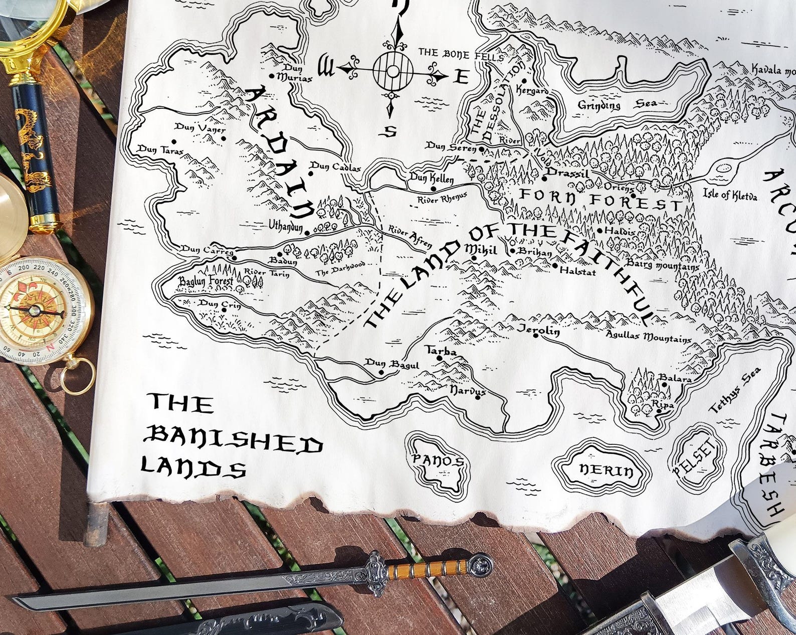 Banished Lands Map Scroll: the Faithful and the Fallen, Malice Book ...