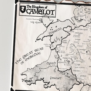 Camelot Map - Handmade Scroll - King Arthur Pendragon the Kingdom of ...