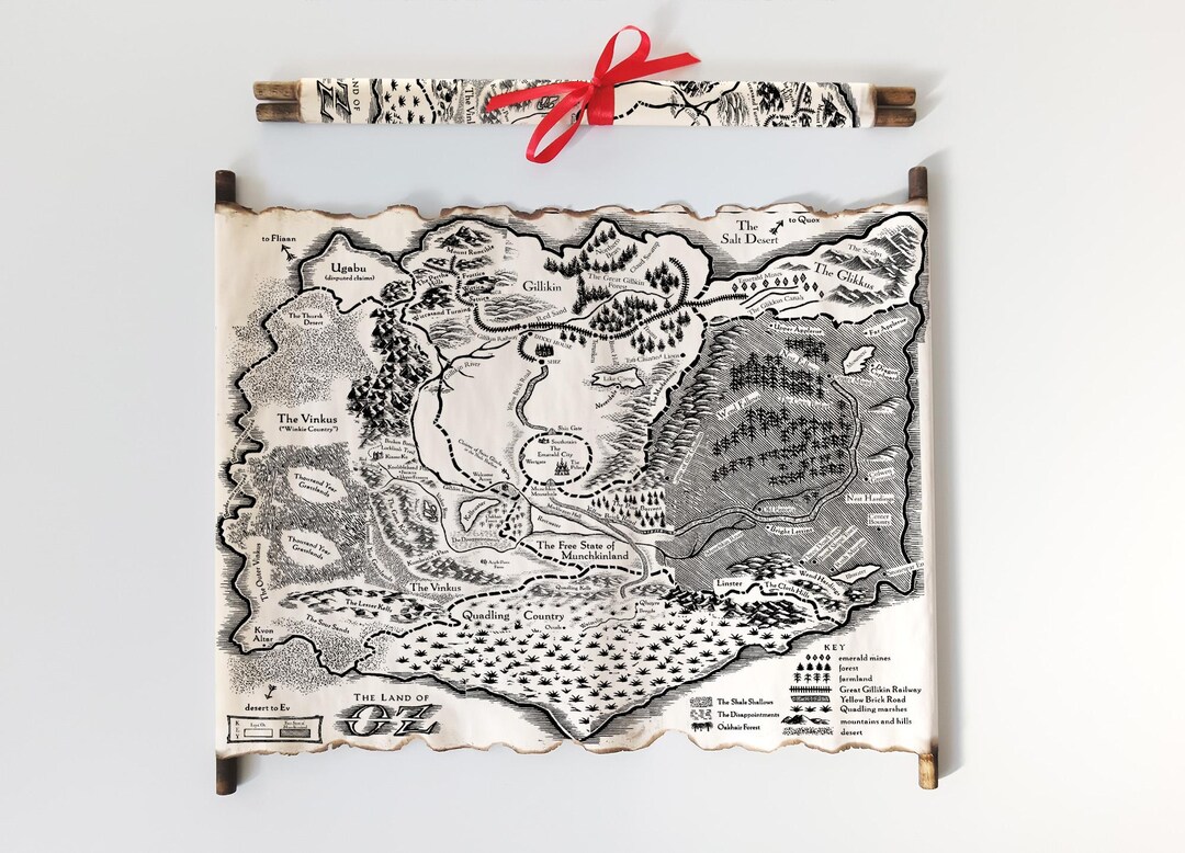 Land of Oz Map Scroll, Wizard of Oz Gift - Etsy