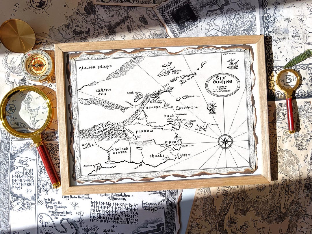 Six Duchies Book Map on Handmade Scroll: Farseer Trilogy World, Robin ...