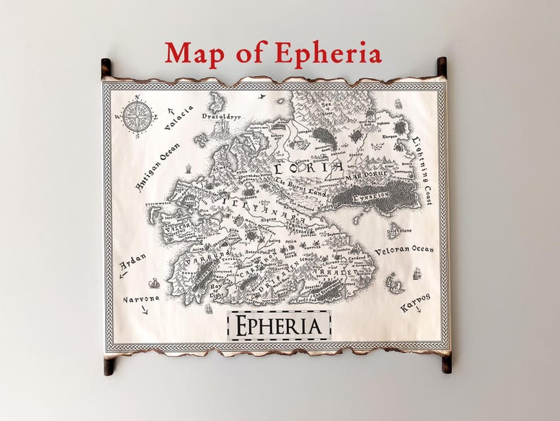 Epheria Map Scroll: the Bound and the Broken, Handmade Bookish Gift - Etsy
