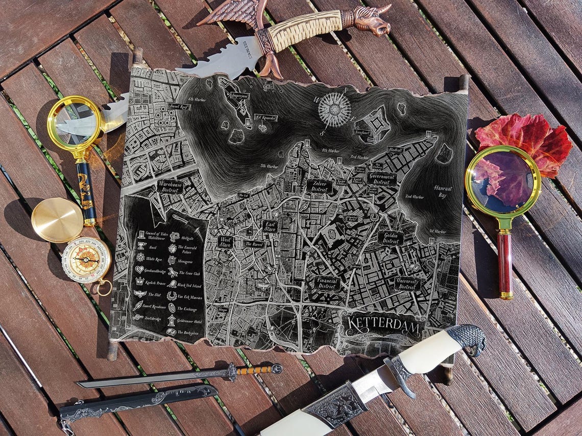 Six of Crows Ketterdam Map: Handmade Grishaverse Scroll - Etsy