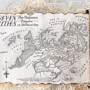 Seven Cities Map - Handmade Scroll - FREE SHIPPING, Malazan Empire Map ...