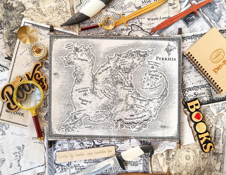 Fantasy Pyrrhia Map: Wings of Fire Inspired Dragon Art, Bookish Gift ...