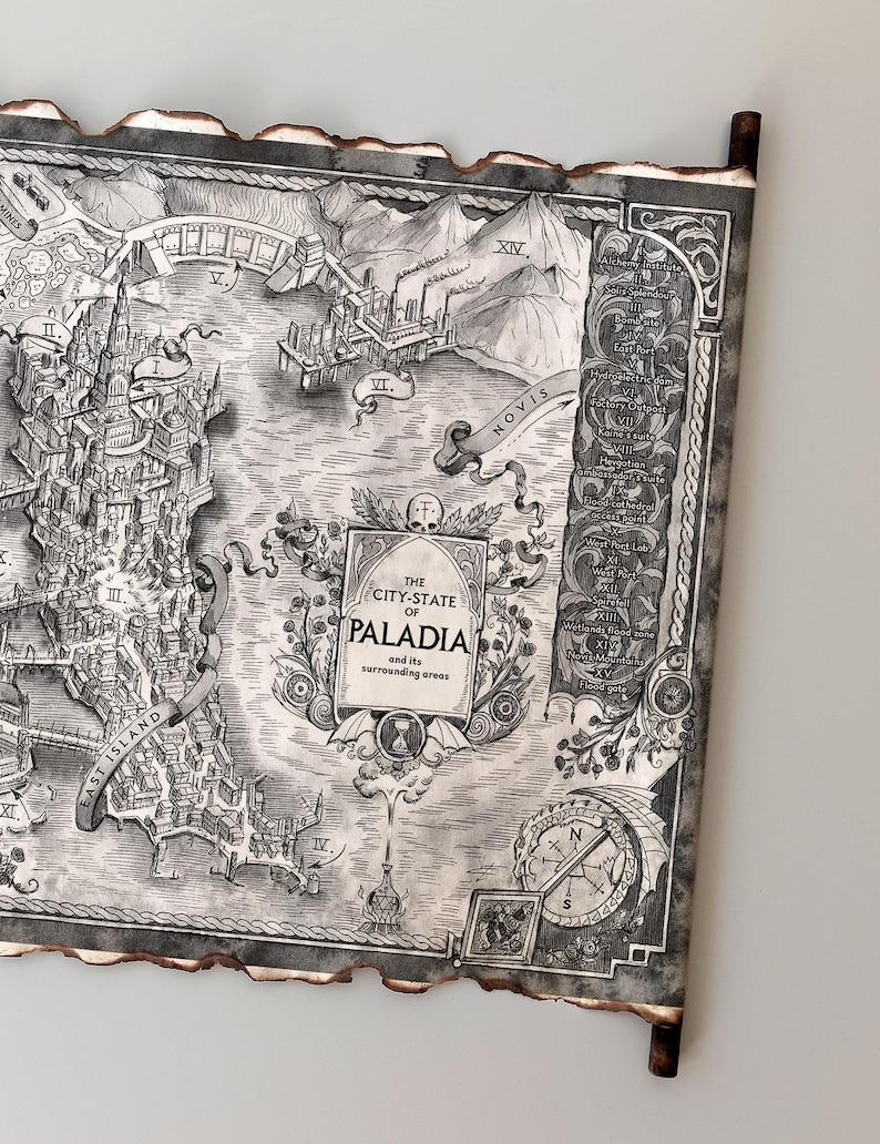 Map of Paladia on Handmade Scroll: Alchemised Book Love Fantasy Art - Etsy