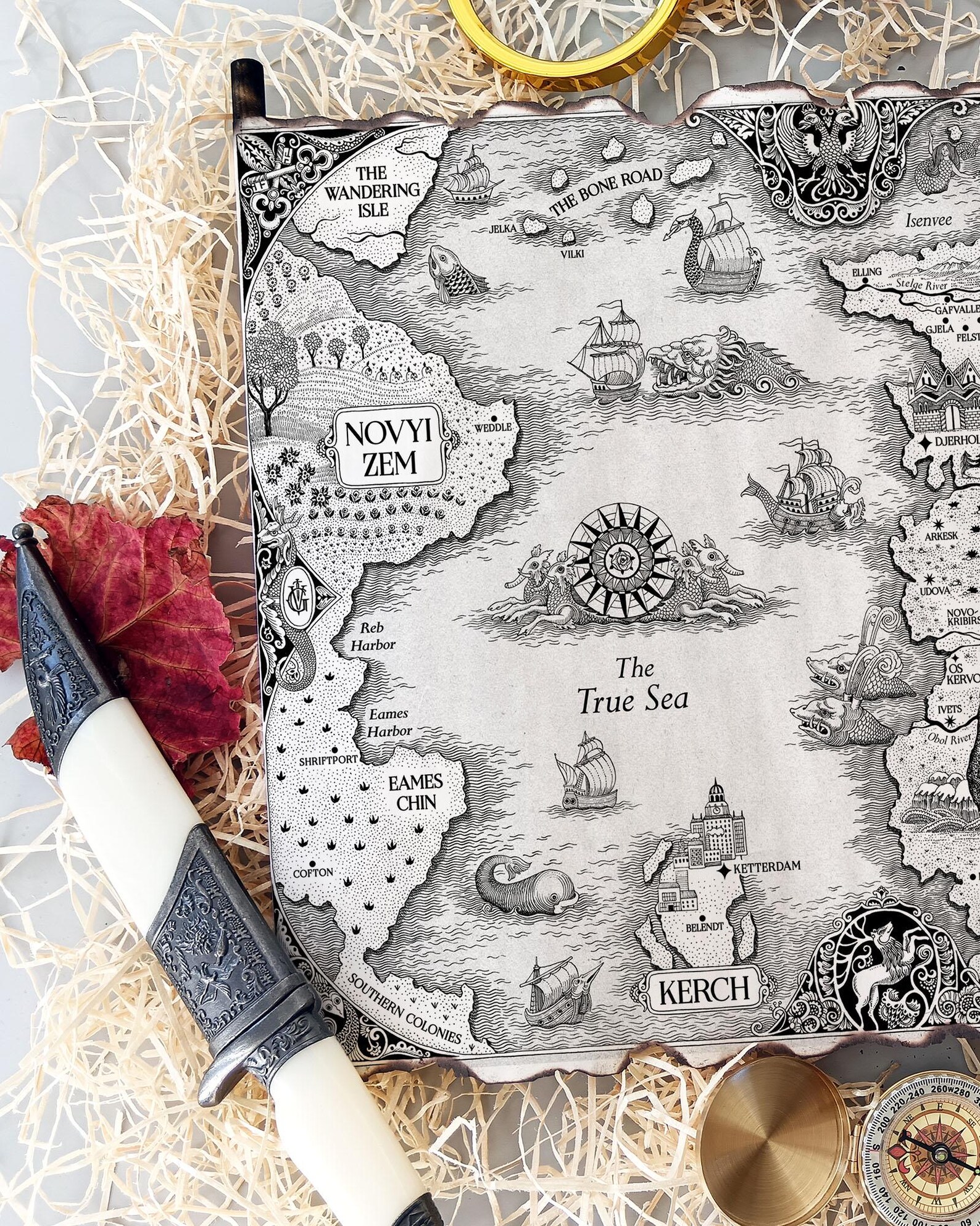 Grishaverse World Map Handmade Scroll: Shadow and Bone Book Art - Etsy