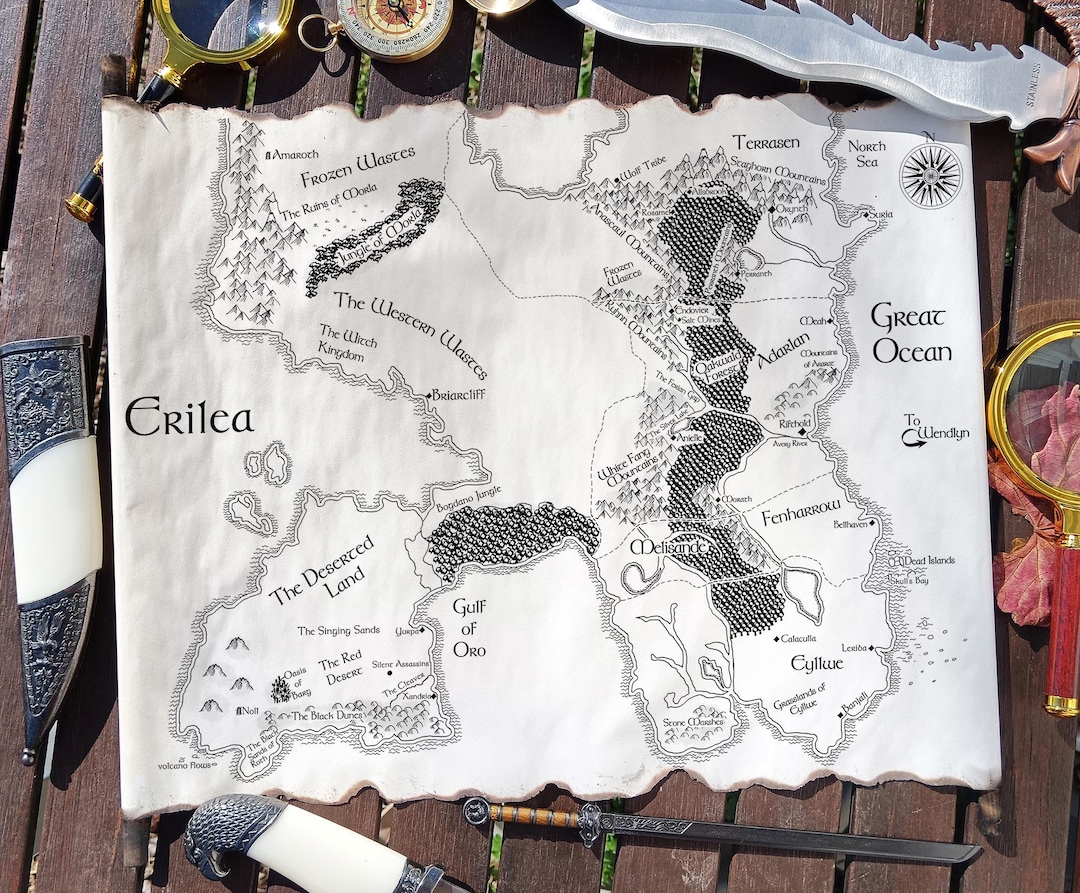 Throne of Glass Map, Erilea Map, Crown of Midnight, Heir of Fire, Queen ...