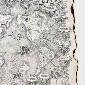 Keeper of the Lost Cities Map on Handmade Scroll: Fantasy Book Lover ...