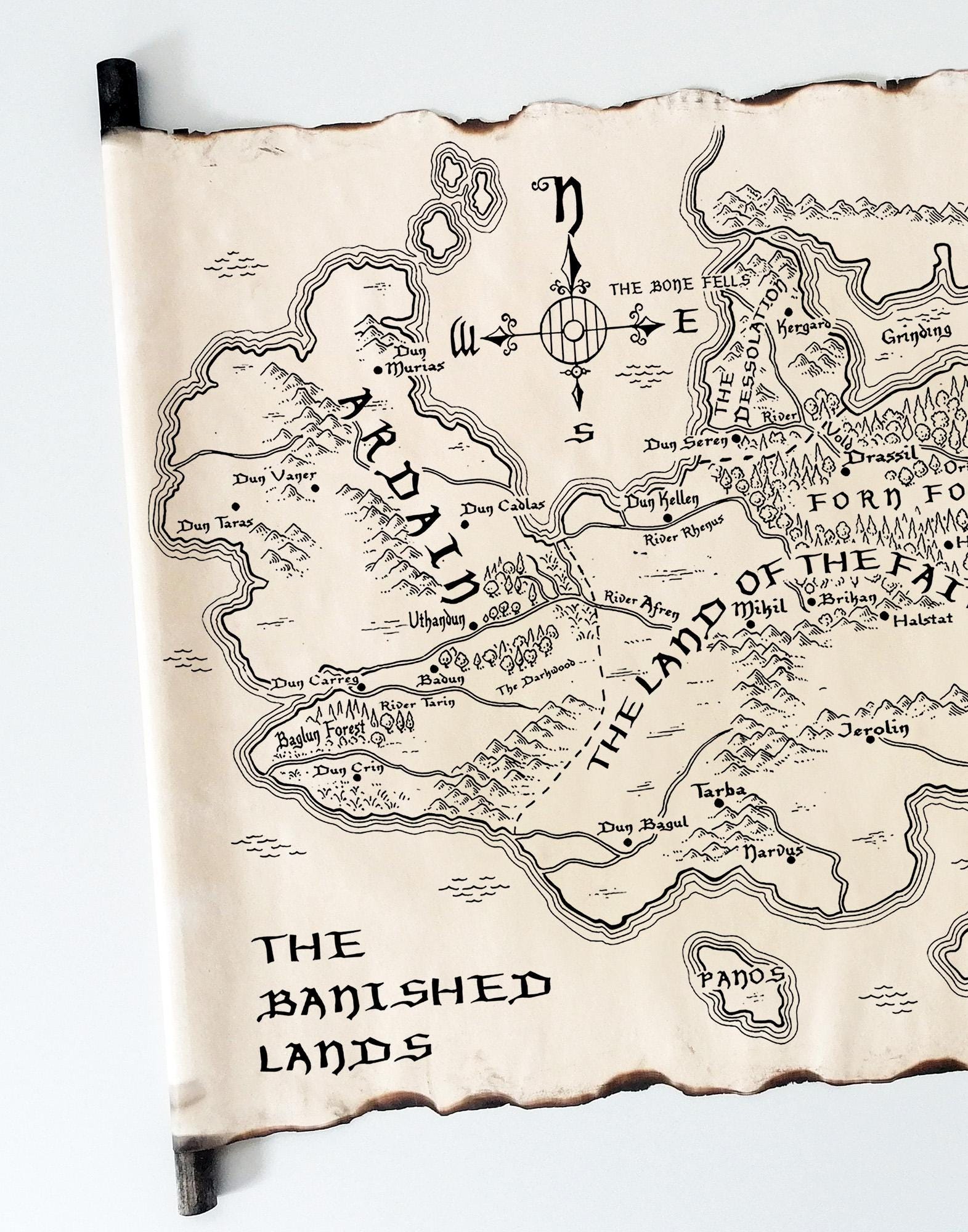 Banished Lands Map Scroll: the Faithful and the Fallen, Malice Book ...