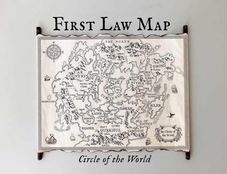 First Law Map - Circle of the World - Handmade Scroll - FREE SHIPPING ...