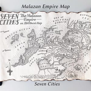 Seven Cities Map on Handmade Scroll: Malazan Book of the Fallen - Etsy