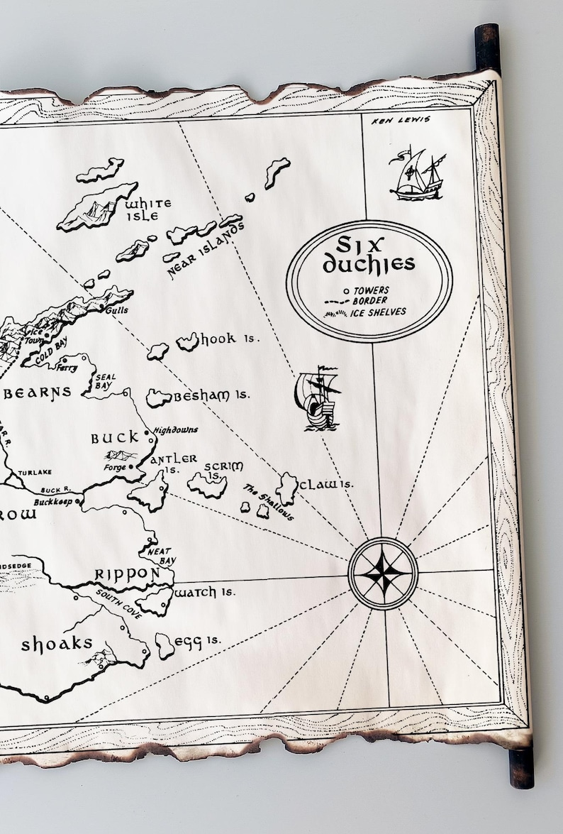 Map of Six Duchies on Handmade Scroll: Farseer Trilogy World, Robin ...