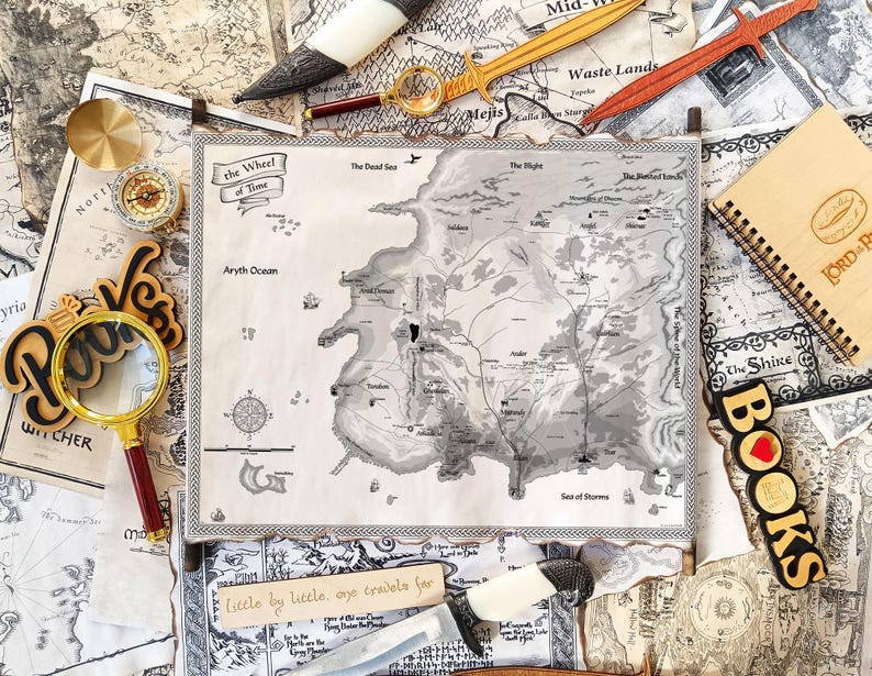 The Wheel of Time World Map, Fan Art Inspired by Popular Fantasy Books ...