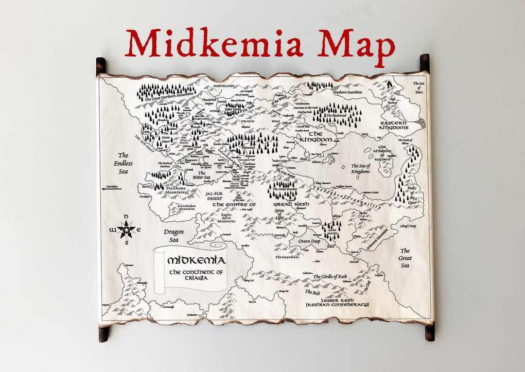 The Riftwar Cycle Midkemia Map - Handmade Scroll - FREE SHIPPING, the ...