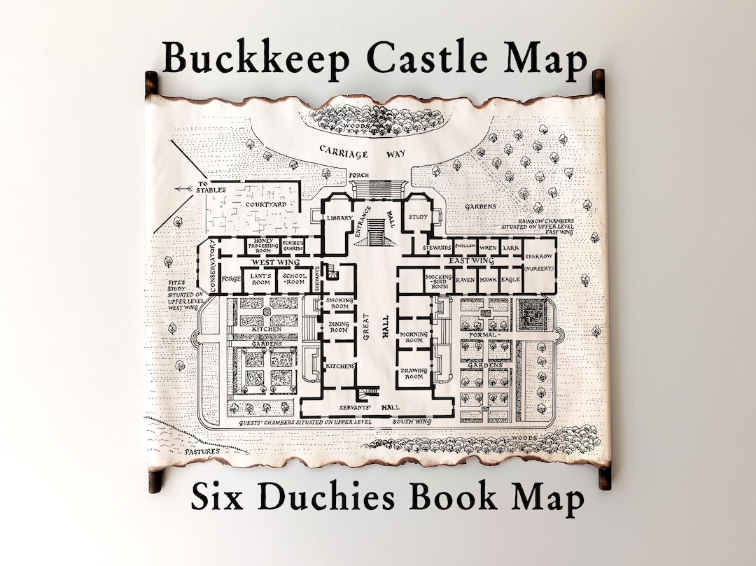 Buckkeep Castle Map - Handmade Scroll - Six Duchies Buckkeep Castle ...