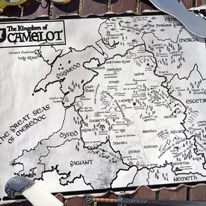 Camelot Map - Handmade Scroll - King Arthur Pendragon the Kingdom of ...