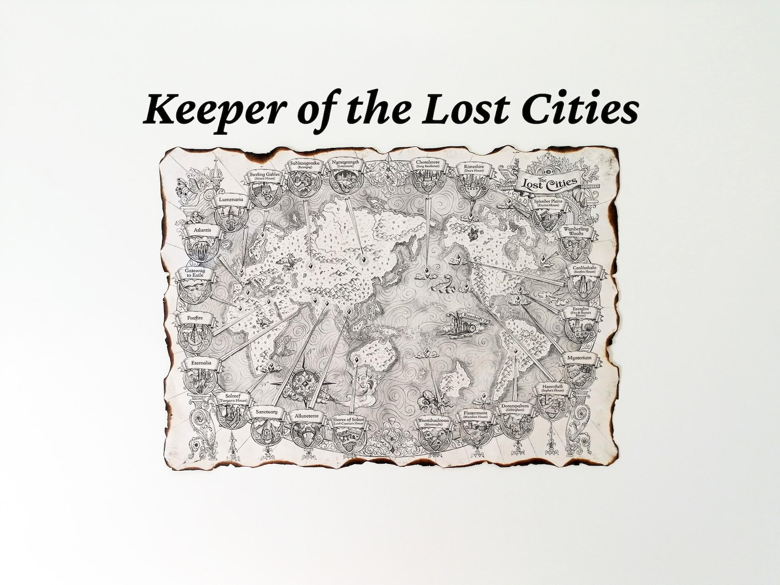 Keeper of the Lost Cities Map on Handmade Scroll: Fantasy Book Lover ...