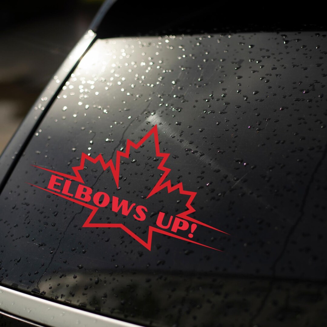 Elbows Up, Maple Leaf Vinyl Decal, Canadian Sticker for Car, Bumper ...