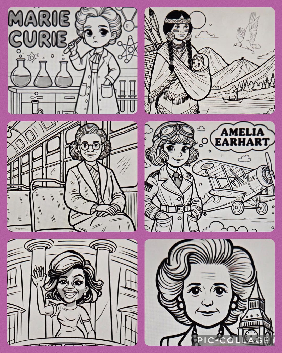 Historical Women Coloring Pages | Inspirational Female Leaders ...