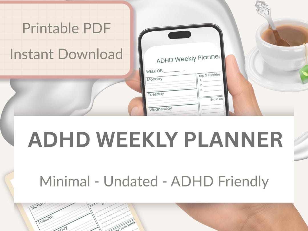 ADHD Weekly Planner Printable | Executive Function Planning Sheet ...