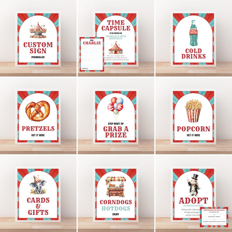 Carnival Signs - Etsy