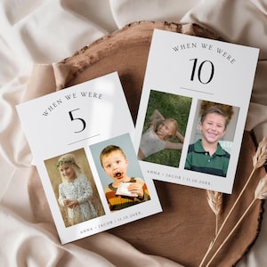 When We Were Age Photo Table Number, Childhood Photos, (digital ...
