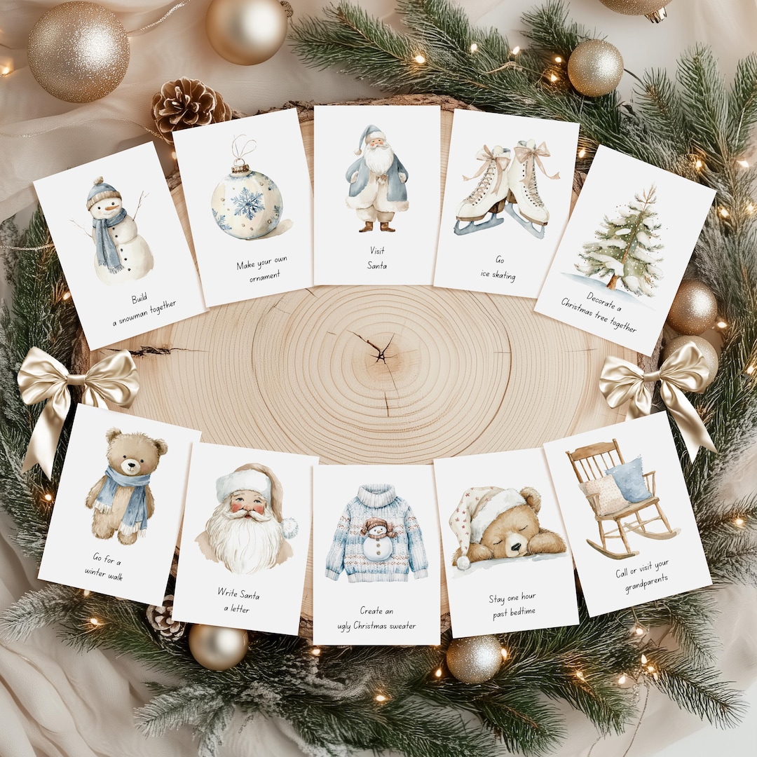 32 Printable Christmas Advent Activity Cards, Christmas Countdown ...