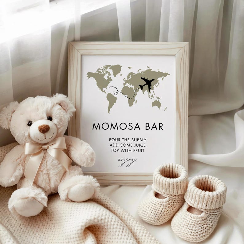 Travel Theme Sign Bundle, Baby Shower Signs, Adventure Awaits (canva ...