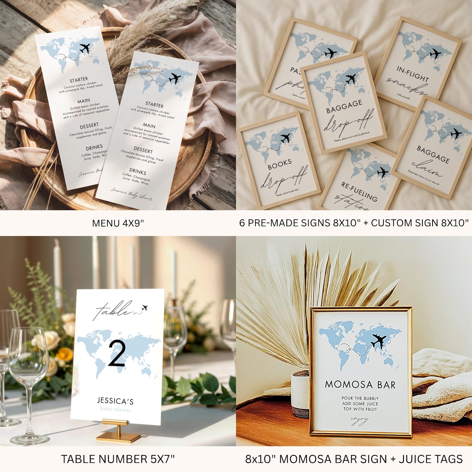Adventure Awaits Baby Shower Bundle: Airplane Travel Theme, Boarding ...