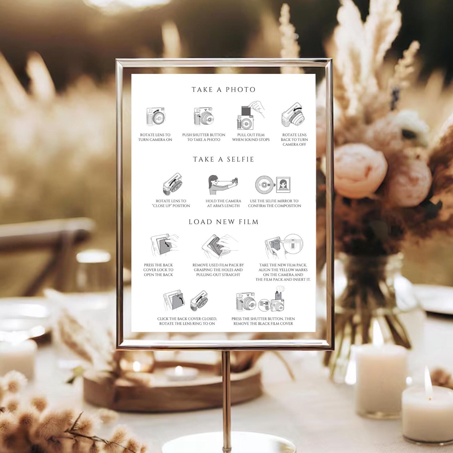 Instax Mini 12 Guest Book Sign: Photo Instructions (digital Download ...