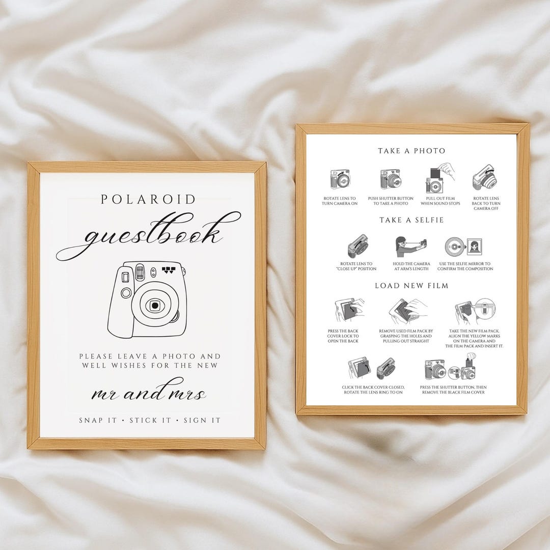 Instax Mini 12 Guest Book Sign: Photo Instructions (digital Download ...