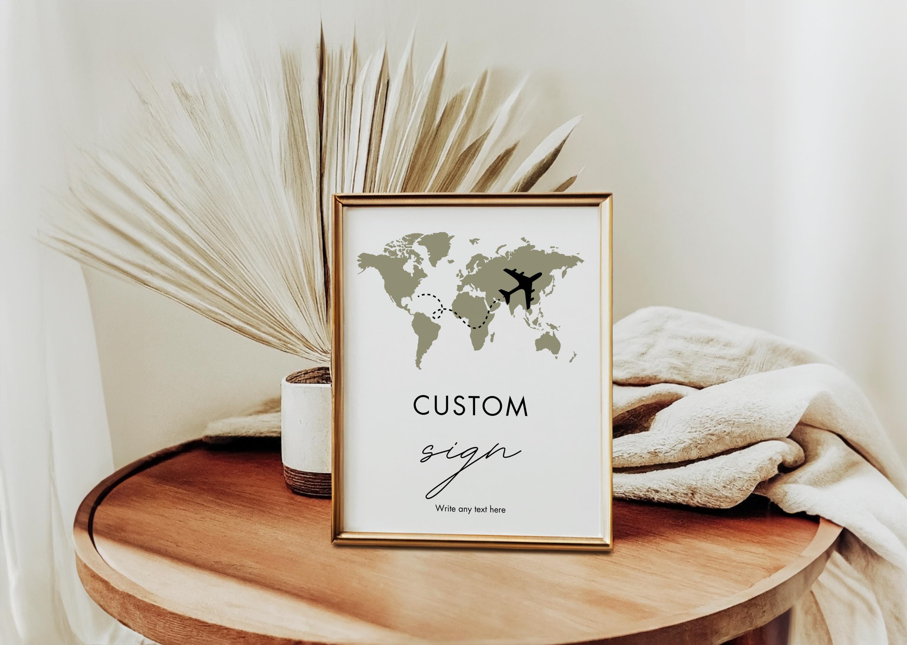 Travel Theme Sign Bundle, Baby Shower Signs, Adventure Awaits (canva ...