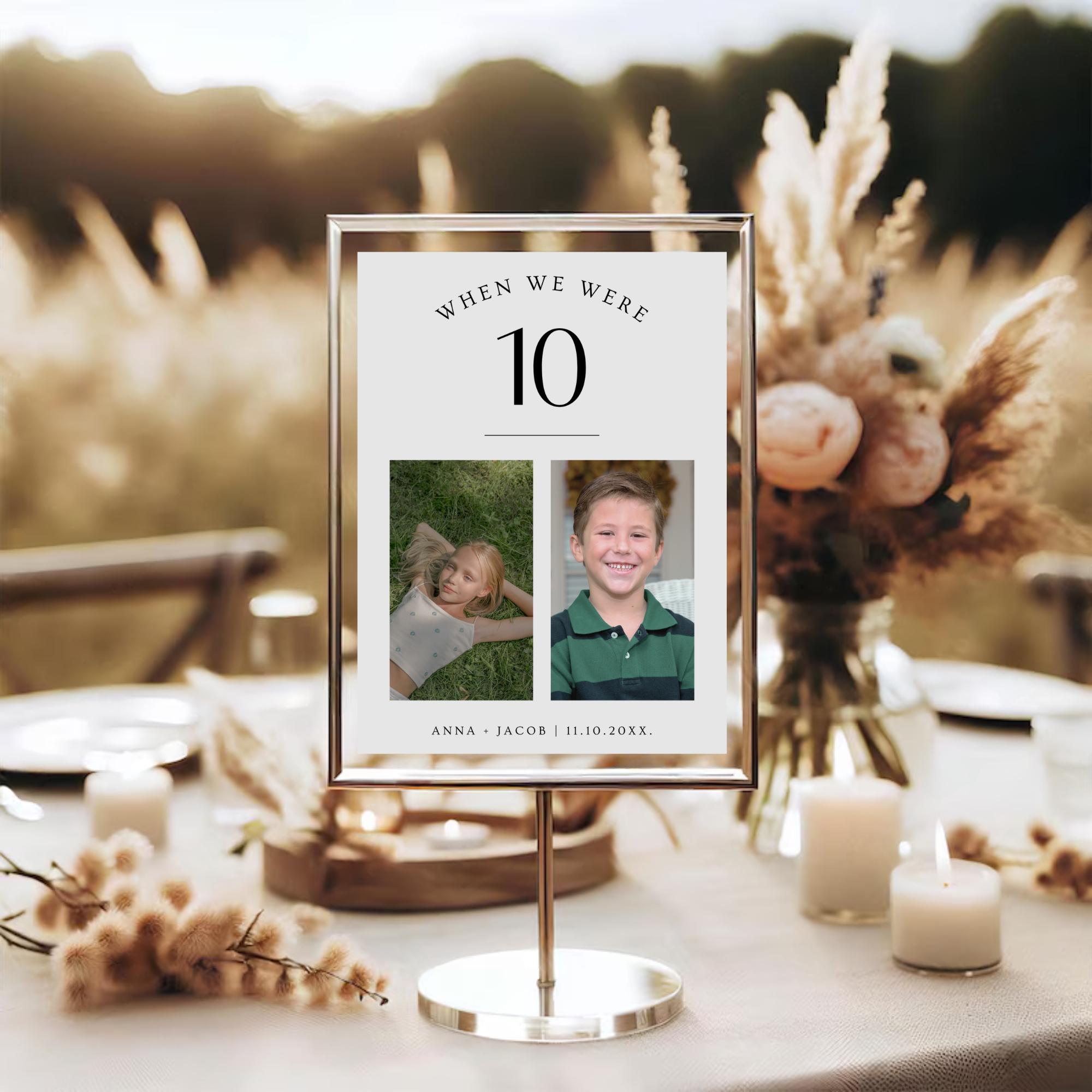 When We Were Age Photo Table Number, Childhood Photos, (digital ...