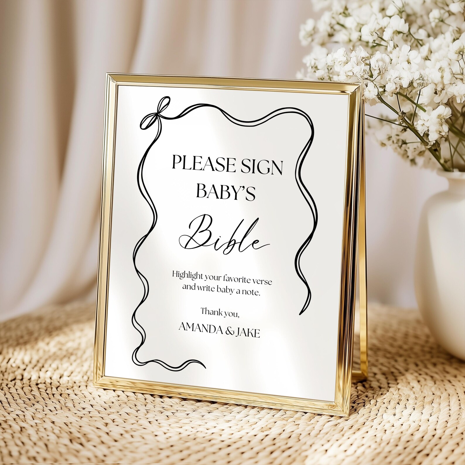 Sign Baby's Bible Sign, Baby's Bible Sign, Alternative Baby Shower ...