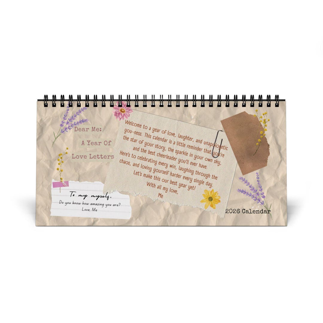 Love Letters Collage Desktop Calendar | 2026 Desk Calendar, Monthly ...