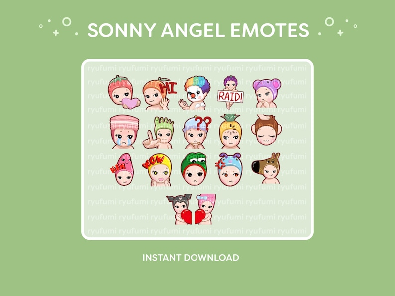 Sonny Angel Twitch Emotes: Kawaii Streamer Emoji Pack (digital Download ...