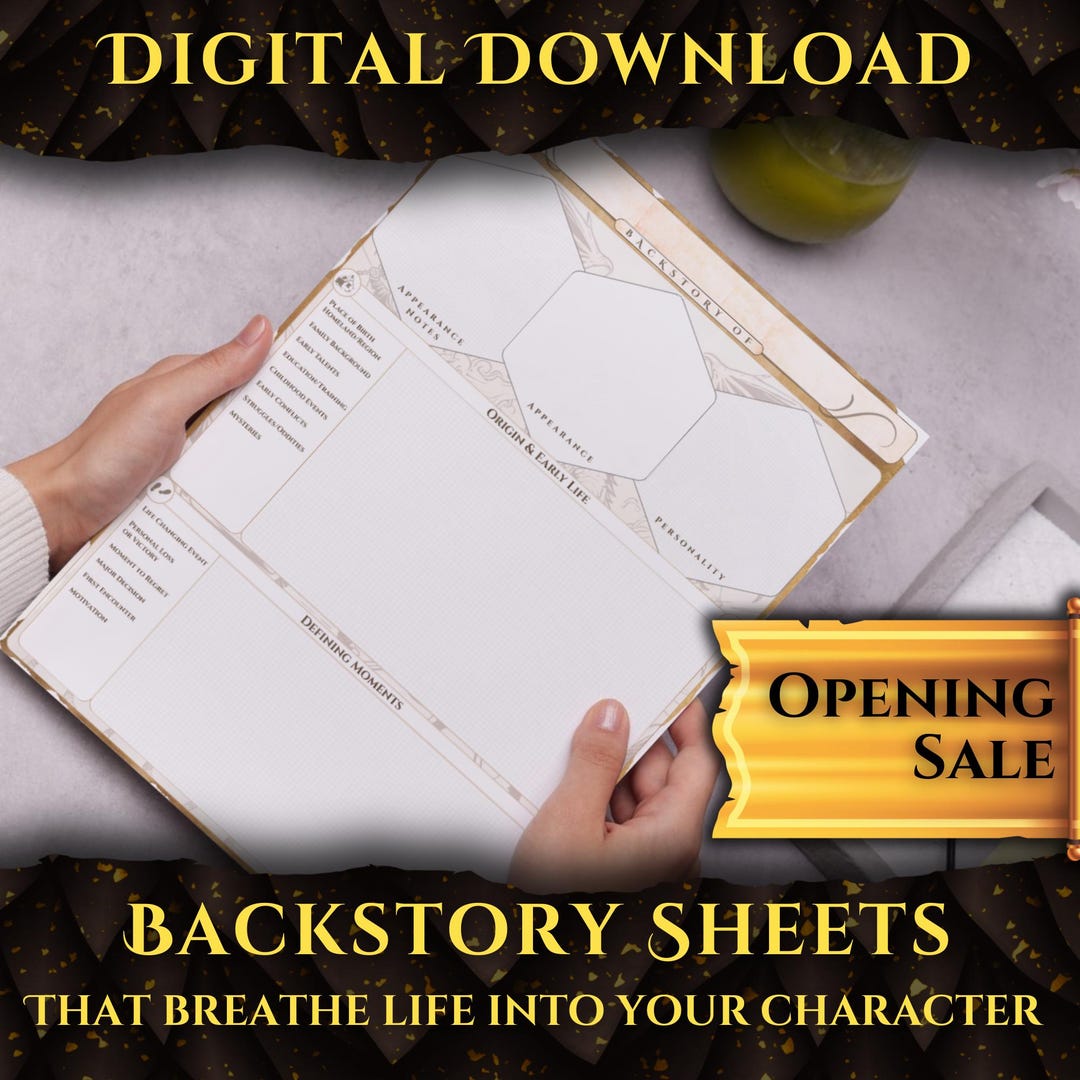 Dnd Backstory Sheet: 2-page PDF Extension - Etsy
