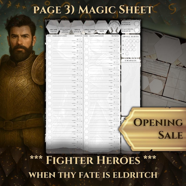 Fighter Character Sheet Dnd 5e: 5-page Printable PDF - Etsy Australia