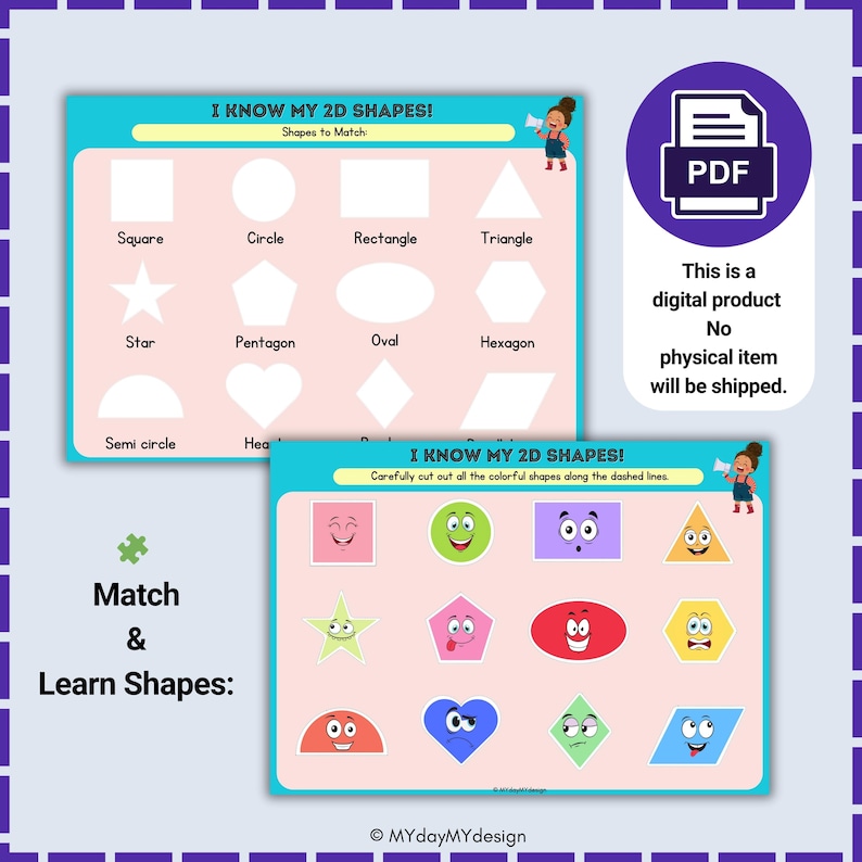 I Know My 2D Shapes! | Printable Cut & Paste Activity Sheet for ...