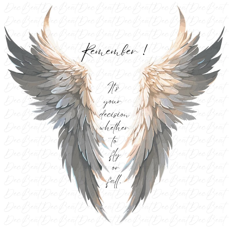 Angel Wings, Inspirational Quote, Motivational Art, Spiritual Decor ...