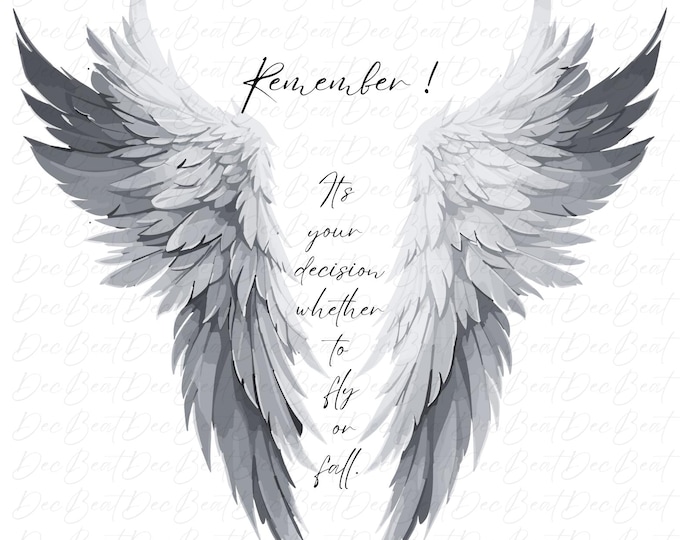 Angel Wings, Inspirational Quote, Motivational Art, Spiritual Decor ...