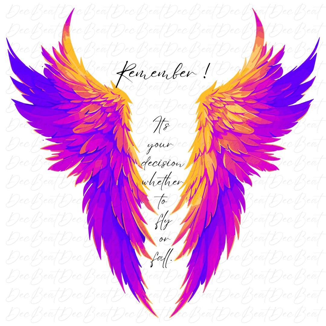 Angel Wings, Inspirational Quote, Motivational Art, Spiritual Decor ...