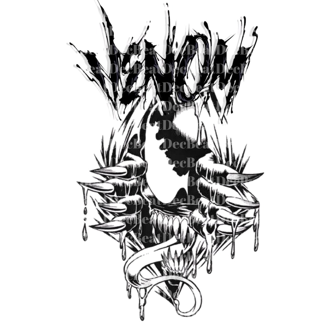Venom Art Print, Symbiote Design, Horror Comic Decor, Edgy Villain ...