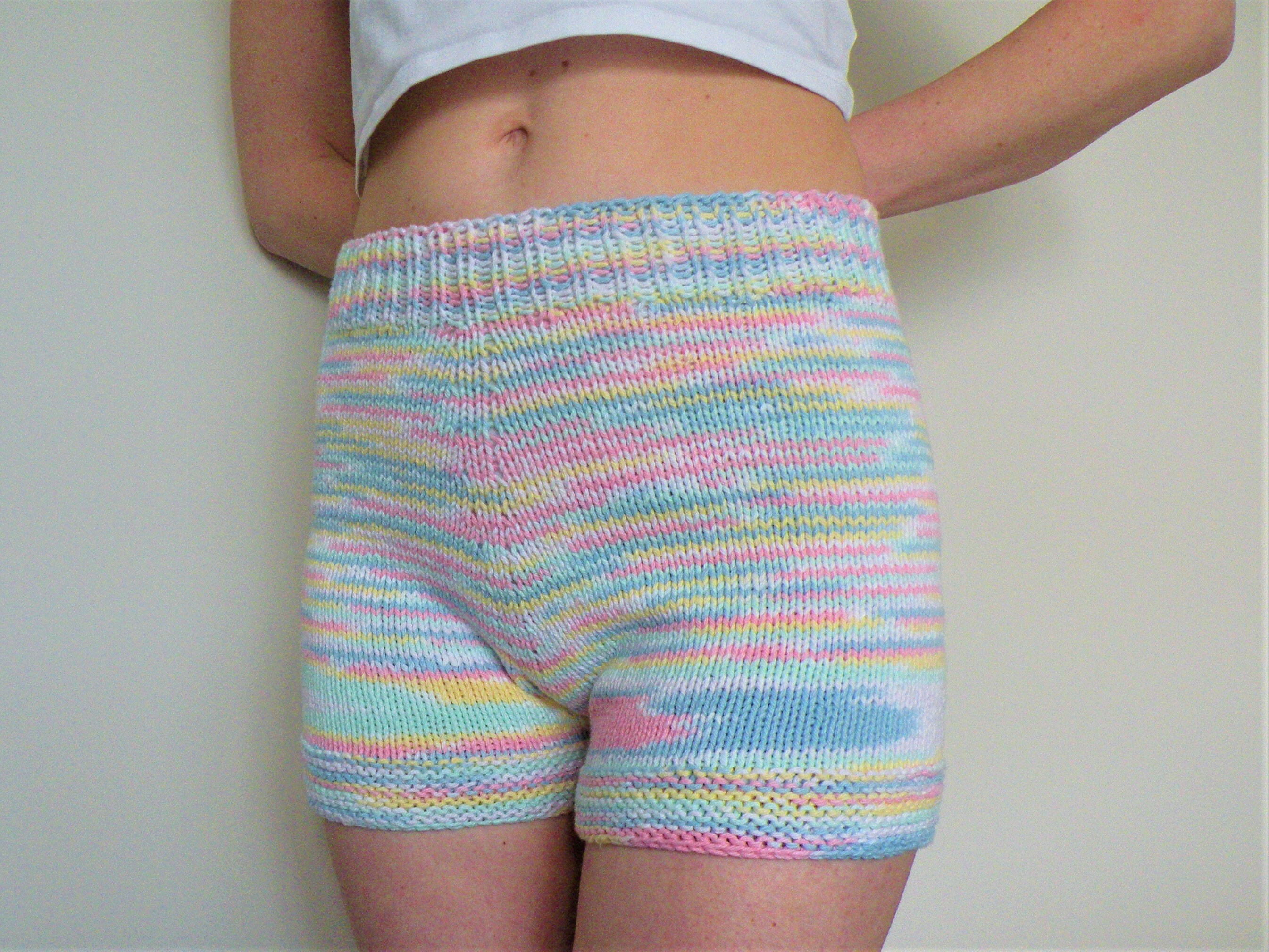 Cotton Knitted Shorts Beach Shorts Srecha Hand Knit Short Summer Cotton ...