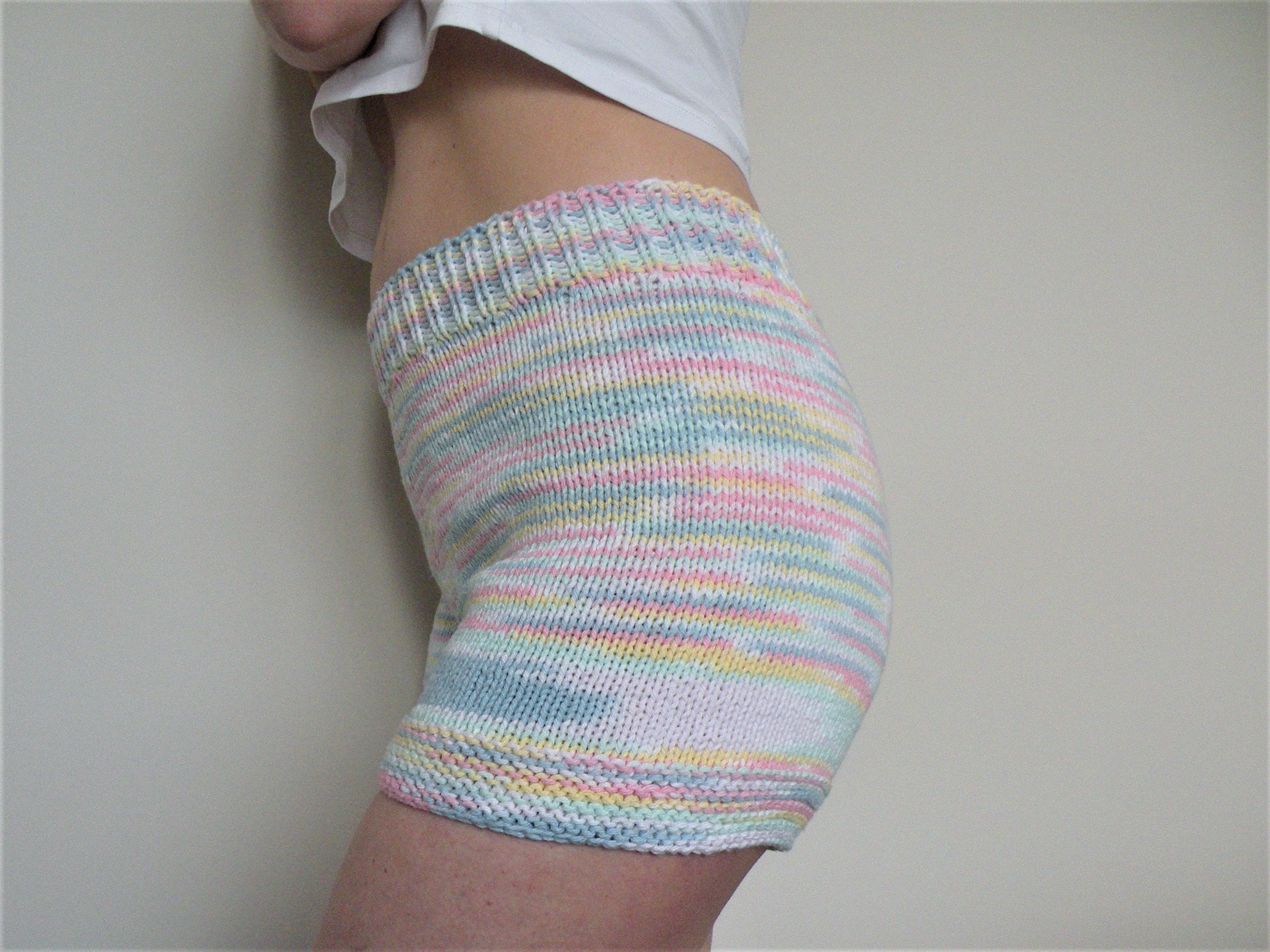 Cotton Knitted Shorts Beach Shorts Srecha Hand Knit Short Summer Cotton ...