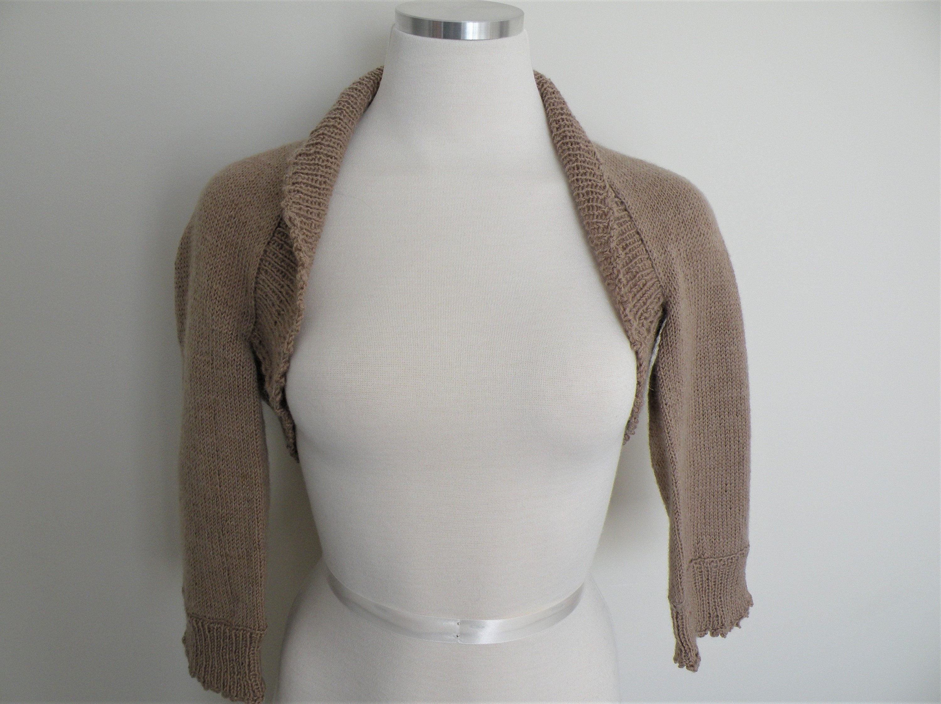 Merino Wool Knit Shrug: Beige Bolero Cardigan - Etsy