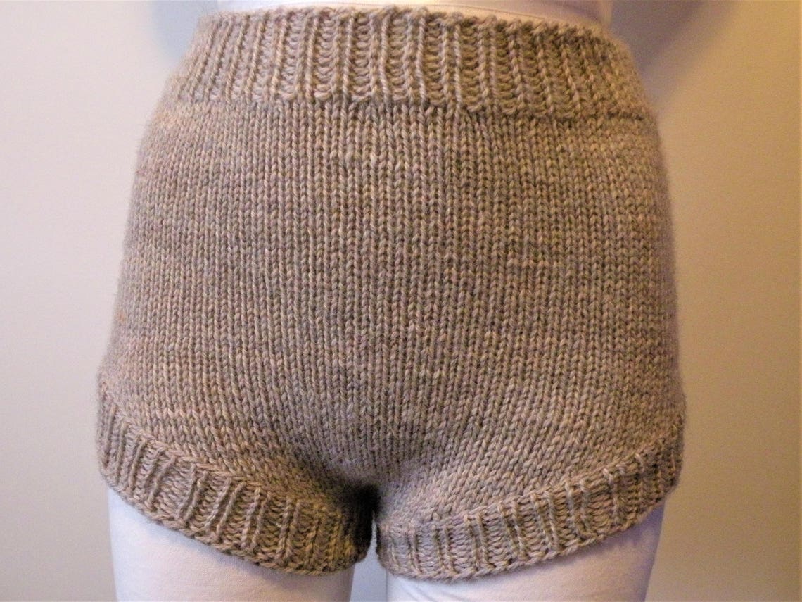 Women Hiking Knit Shorts Knit Yoga Shorts Hand Knit Shorts Wool Knit ...