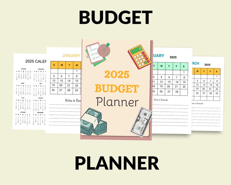 Financial Planner Bill Calendar Debt Tracker, Monthly Biweekly Budget ...